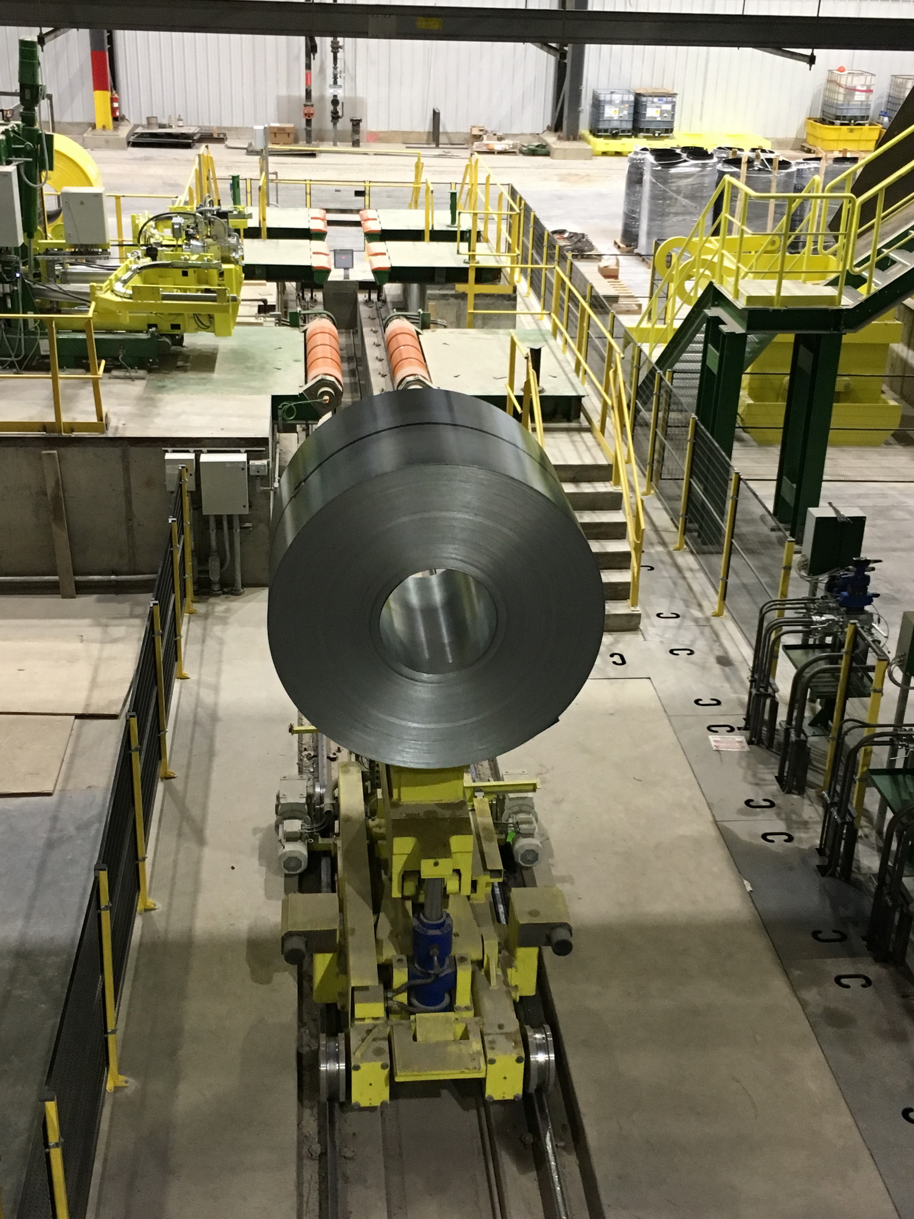 First coil at Nucor Steel Gallatin’s pickling and galvanizing line with ...